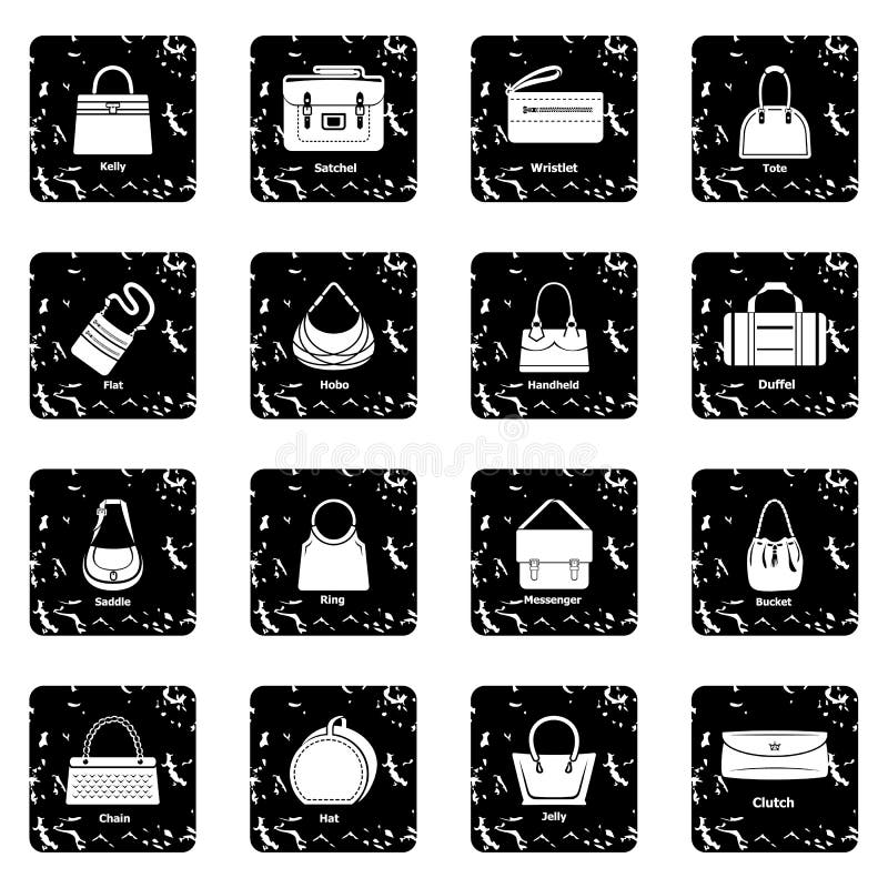 Woman Bag Types Icons Set, Simple Style Stock Vector - Illustration of ... Woman Bag Types Icons Set, Simple Style Stock Vector - Illustration of ...
