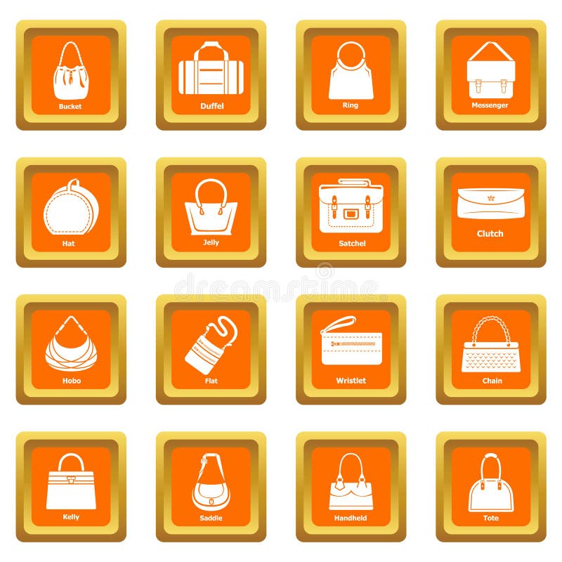 Woman Bag Types Icons Set, Simple Style Stock Vector - Illustration of ... Woman Bag Types Icons Set, Simple Style Stock Vector - Illustration of ...