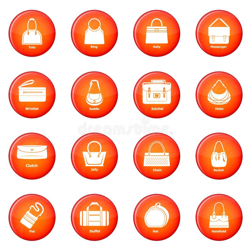 Woman Bag Types Icons Set, Simple Style Stock Vector - Illustration of ... Woman Bag Types Icons Set, Simple Style Stock Vector - Illustration of ...