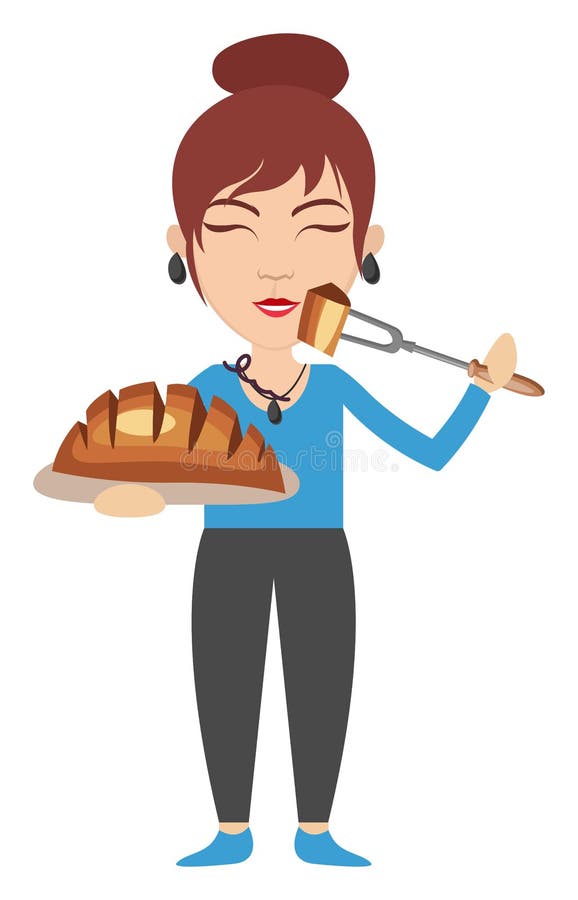 Retro Woman Baker Baking Cake Bread Cupcake Stock Illustration ...