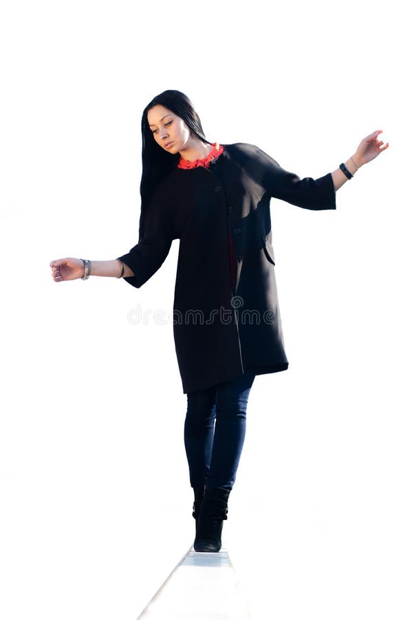 A Woman is Balancing on the Edge Stock Photo - Image of girl, woman ...