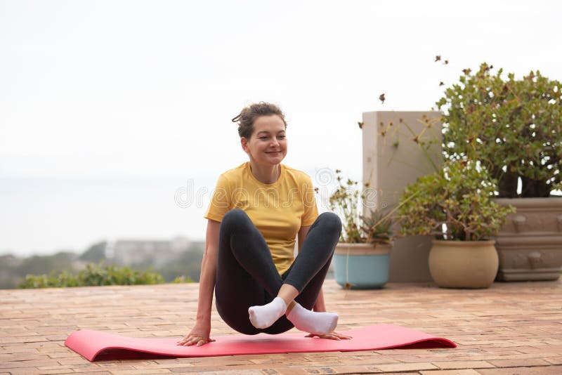 Woman Balancing on Two Hands Stock Photo - Image of balancing, yellow ...