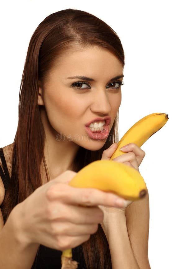 The woman with bananas stock image. Image of female, girl - 12697601