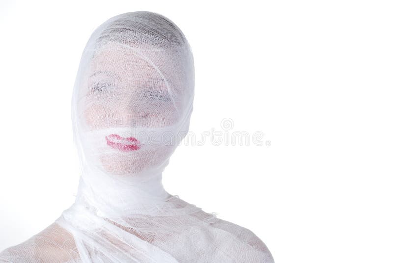 Woman fully in bandage stock photo. Image of studio, mask - 7778884