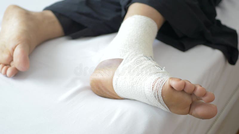 Woman with Bandaged Foot on Bed Stock Video - Video of disabled ...