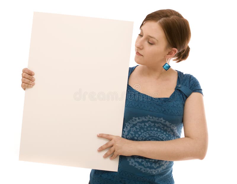 Woman with banner stock image. Image of clean, businesswoman - 8070837