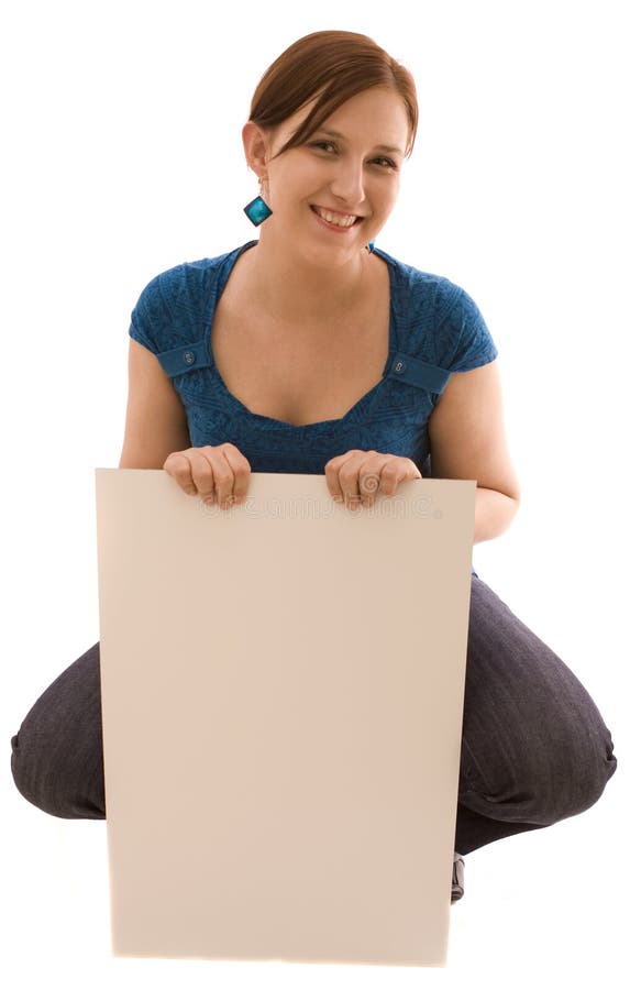 Woman with banner stock photo. Image of girl, face, confident - 8292108