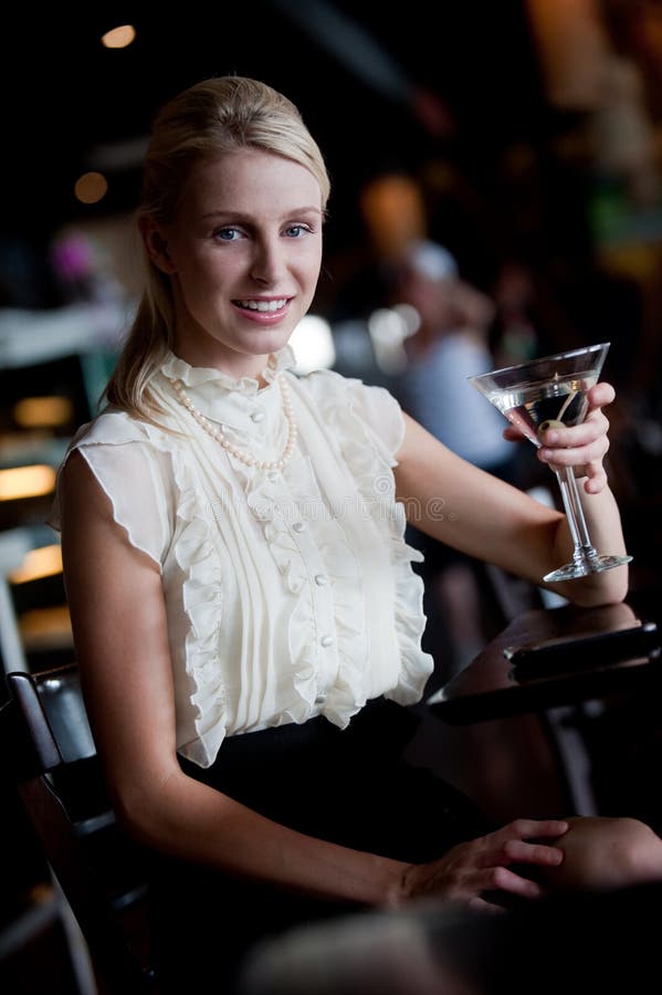 Woman in Bar stock image. Image of slim, blonde, female - 8285077