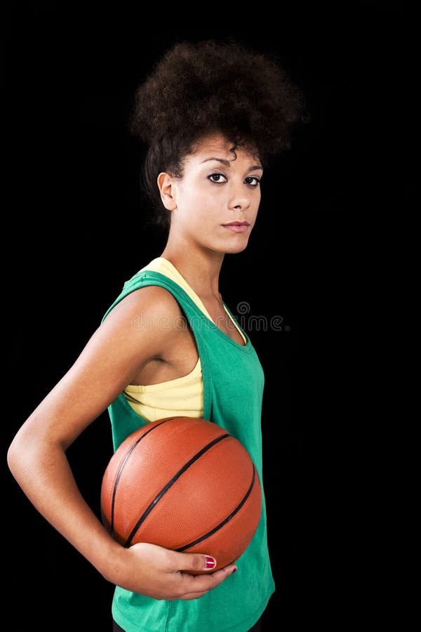 Beautiful African American Basketball Player Stock Image - Image of ...