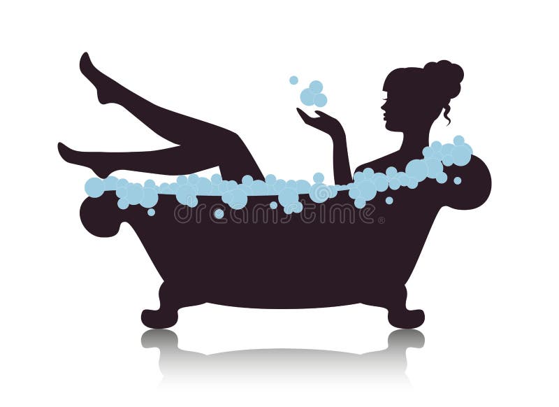 Woman In A Bath With Foam Stock Vector Illustration Of Adult 74967361