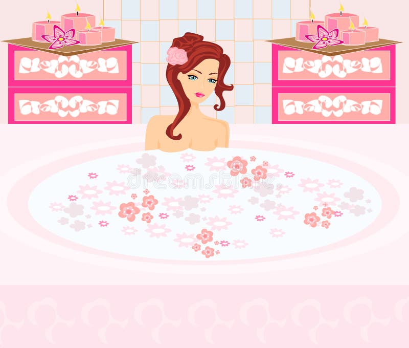 Woman Bathing Bathtub Cartoon Stock Illustrations – 760 Woman Bathing ...
