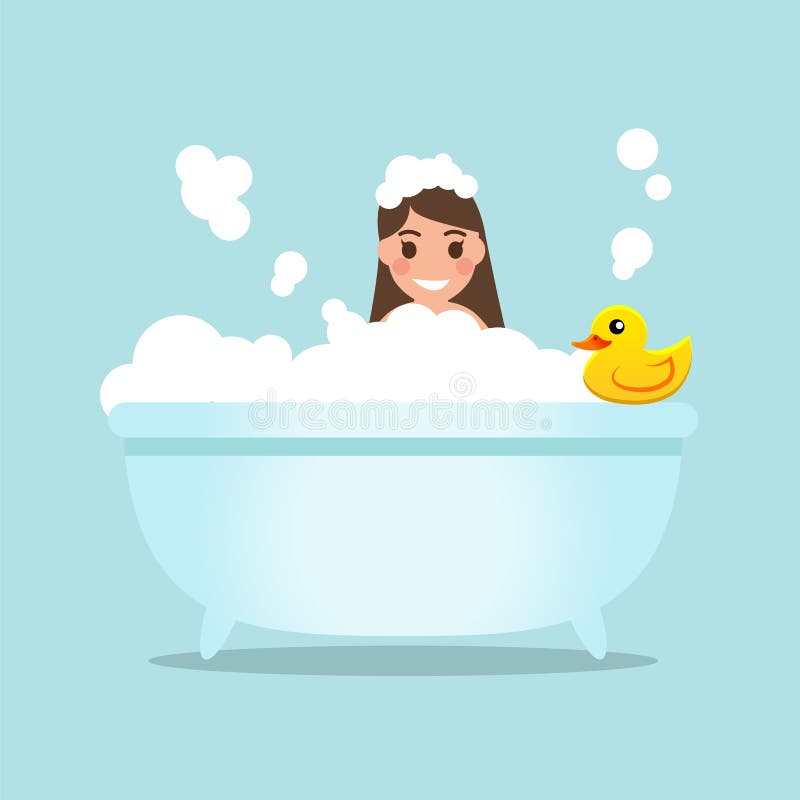 Woman Bathing Bathtub Cartoon Stock Illustrations – 704 Woman Bathing ...