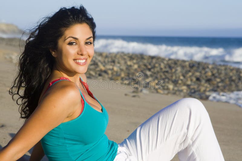 Woman beach stock photo. Image of hands, female, person - 10657594