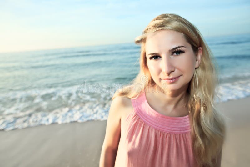 Woman on the beach stock image. Image of sandy, ocean - 12801823