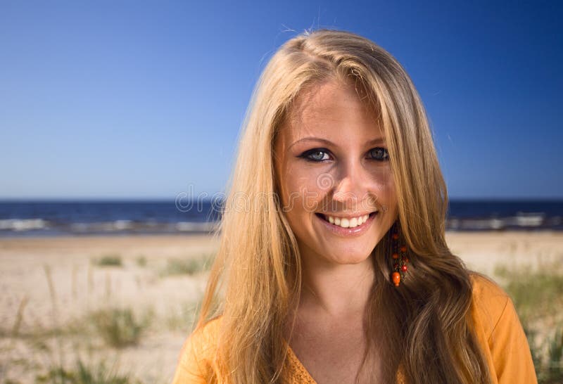 Woman on a beach. stock photo. Image of beach, calm, slim - 23897938