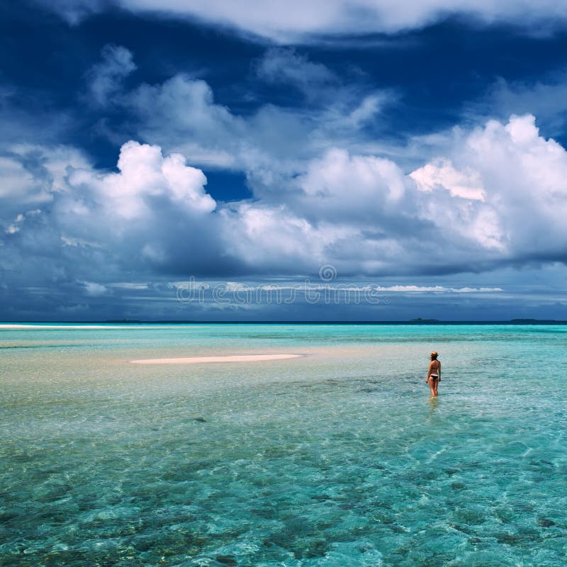 Woman at beach stock image. Image of atoll, leisure, sensual - 29770921