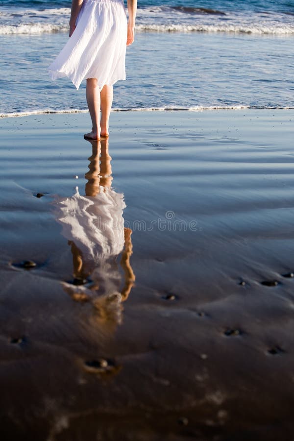 Woman on the beach stock image. Image of peaceful, beauty - 9220689