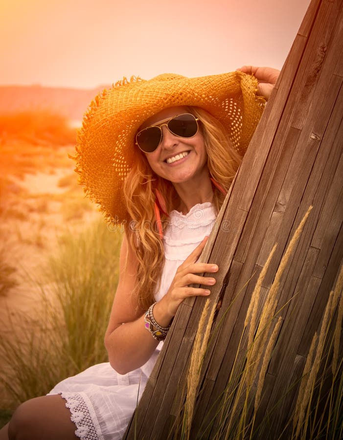 Woman on beach stock photo. Image of female, holiday - 42269278