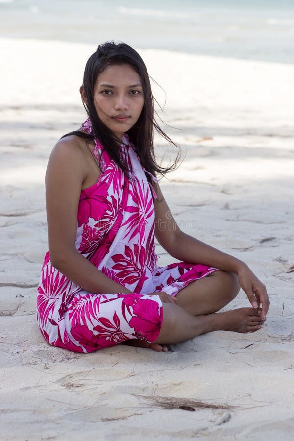 Woman on the beach stock image. Image of ethnicity, happy - 31387967