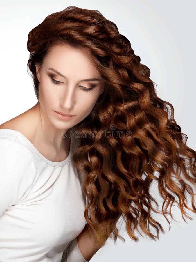 Woman with Beautiful Curly Hair Stock Photo - Image of hairdressing ...