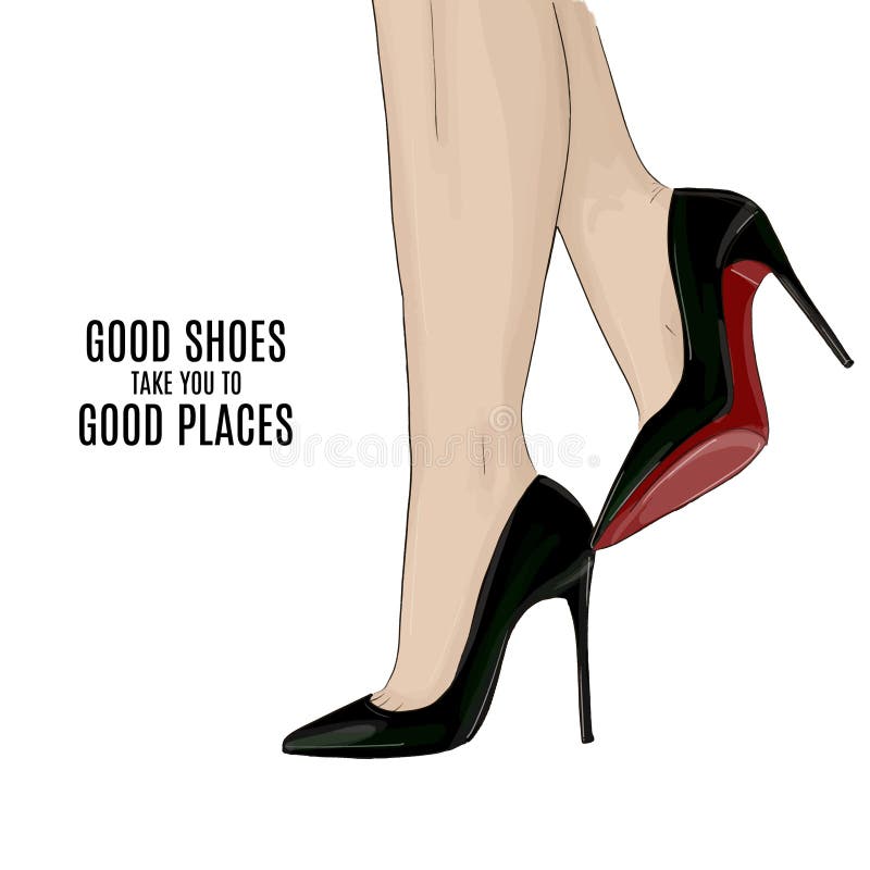 Beautiful Woman Legs Red High Heels Stock Illustrations 450 Beautiful
