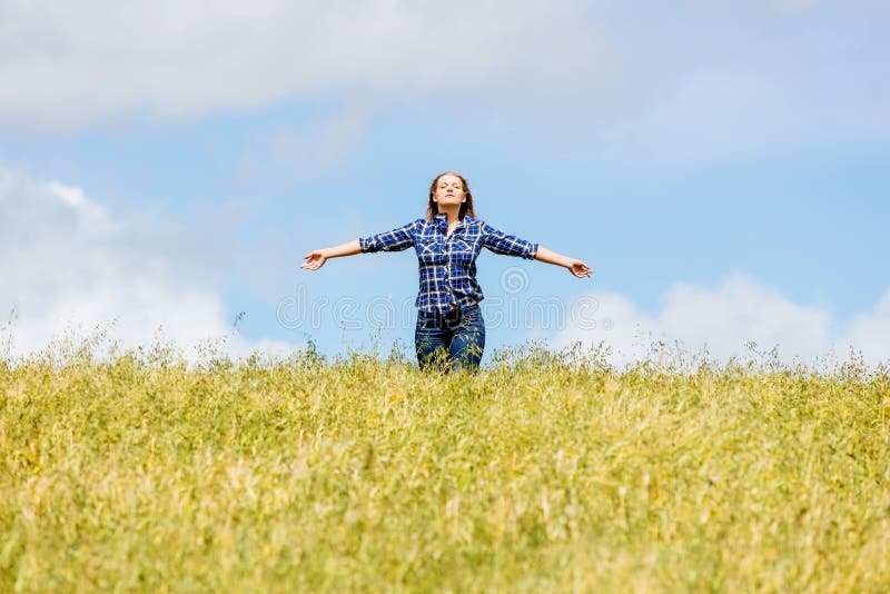 Woman in Beautiful Nature Setting Stock Image - Image of women ...