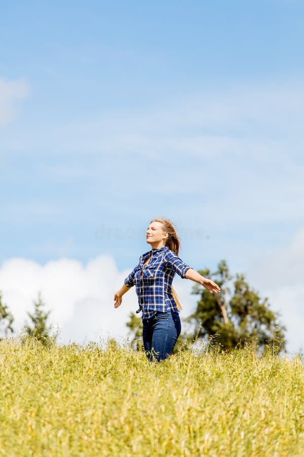 Woman in Beautiful Nature Setting Stock Image - Image of outdoors ...