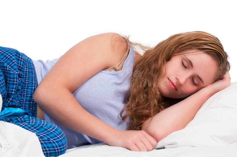 Woman in Bed stock image. Image of beautiful, blanket - 45220959