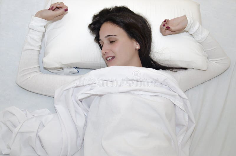 Woman in bed top view stock photo. Image of caucasian - 36285794