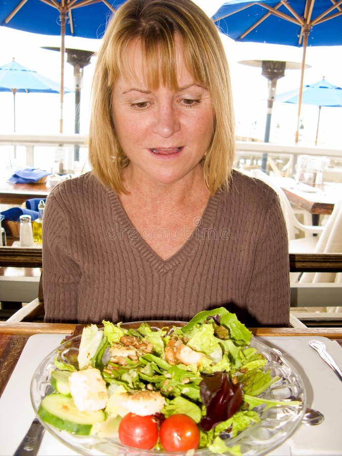 Woman Being Surprised at Her Food Stock Photo - Image of surprise ...