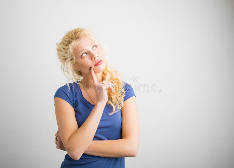 Woman being thoughtful stock photo. Image of people, person - 90822086