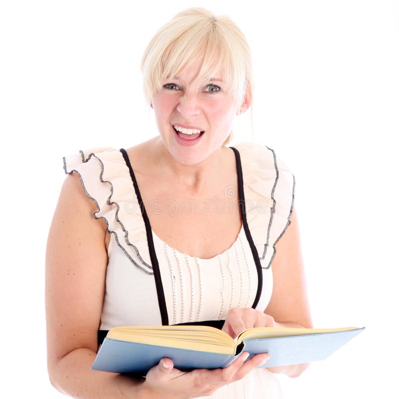 Woman with Bemused Expression Stock Photo - Image of literary, written ...