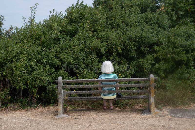 Woman on a Bench with No View Stock Image - Image of view, blind: 122502455