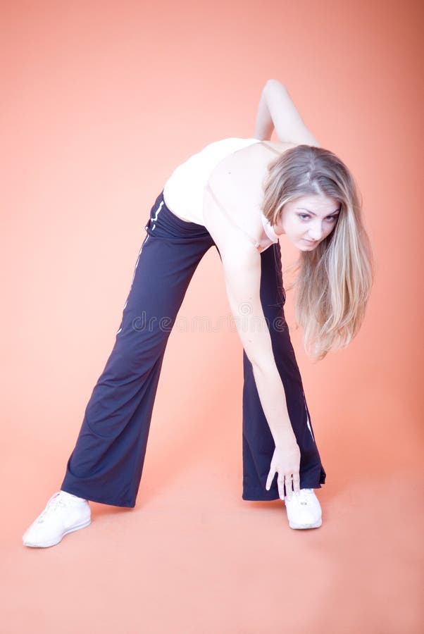 Woman bending stock image. Image of stretching, young - 2486803