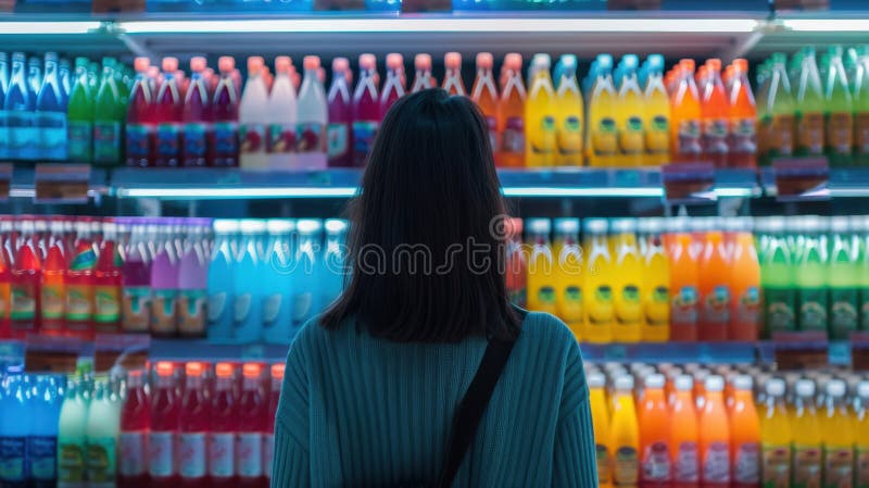 The Woman in Beverage Aisle. AI Generated Stock Photo - Image of market ...