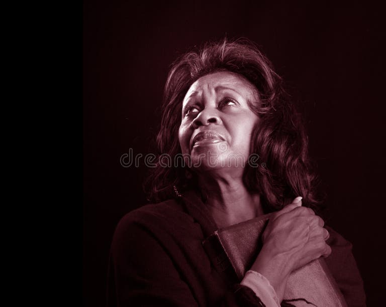 Woman with Bible BW stock image. Image of bible, hope - 3792311