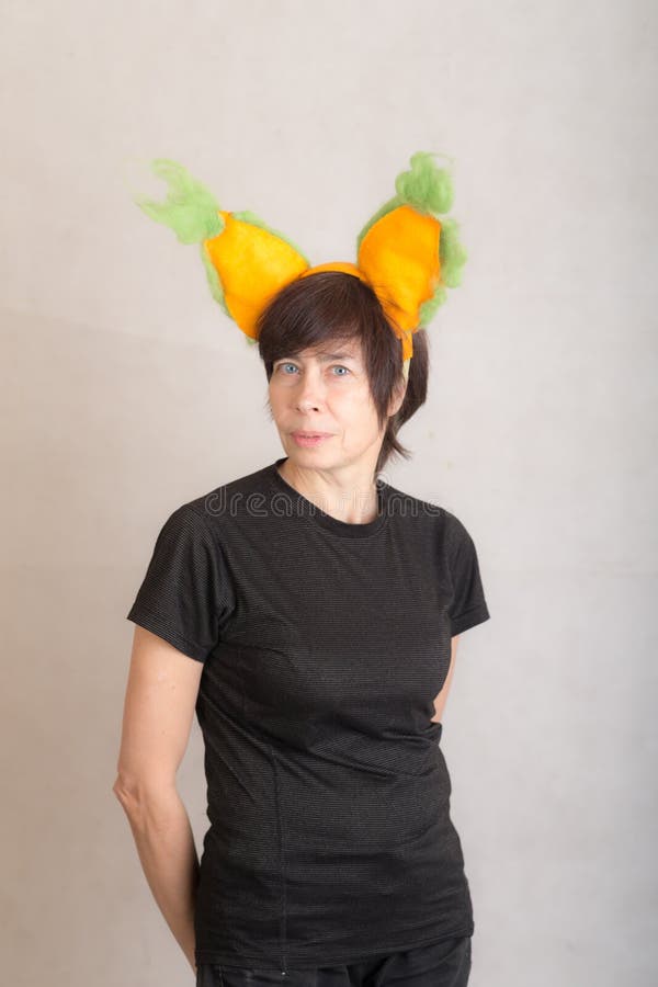 Woman with Big Artificial Ears Stock Photo - Image of portrait, woman ...