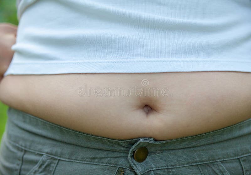 Woman with big belly stock image. Image of overweight - 179624883