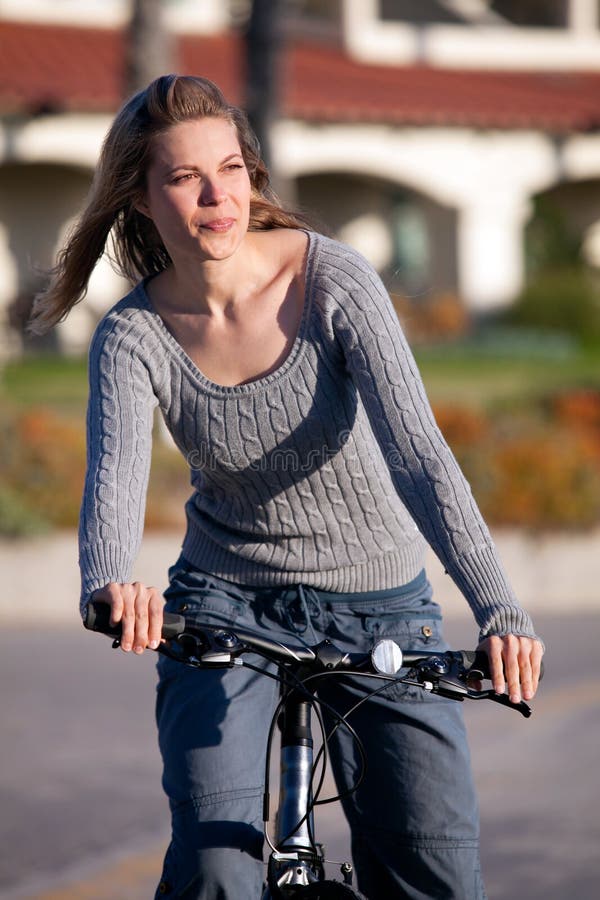 Woman bike ride stock photo. Image of casual, active - 23138106