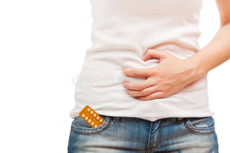 Woman with Birth Control Pills Stock Image - Image of holding, illness ...