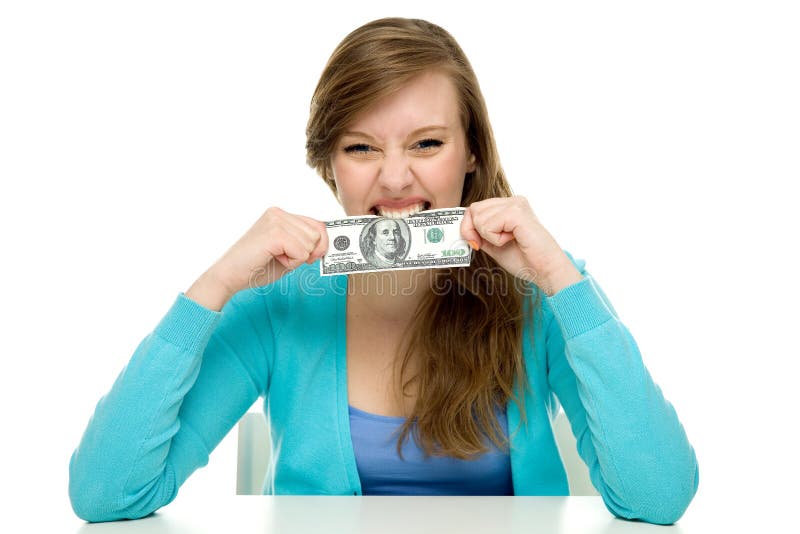 Woman biting lip stock photo. Image of hair, indecision - 28190432