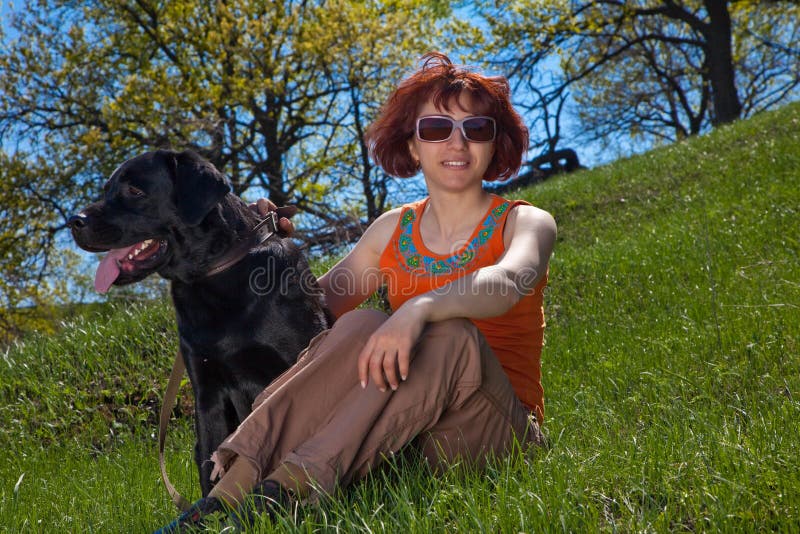4+ Woman black labrador Free Stock Photos - StockFreeImages