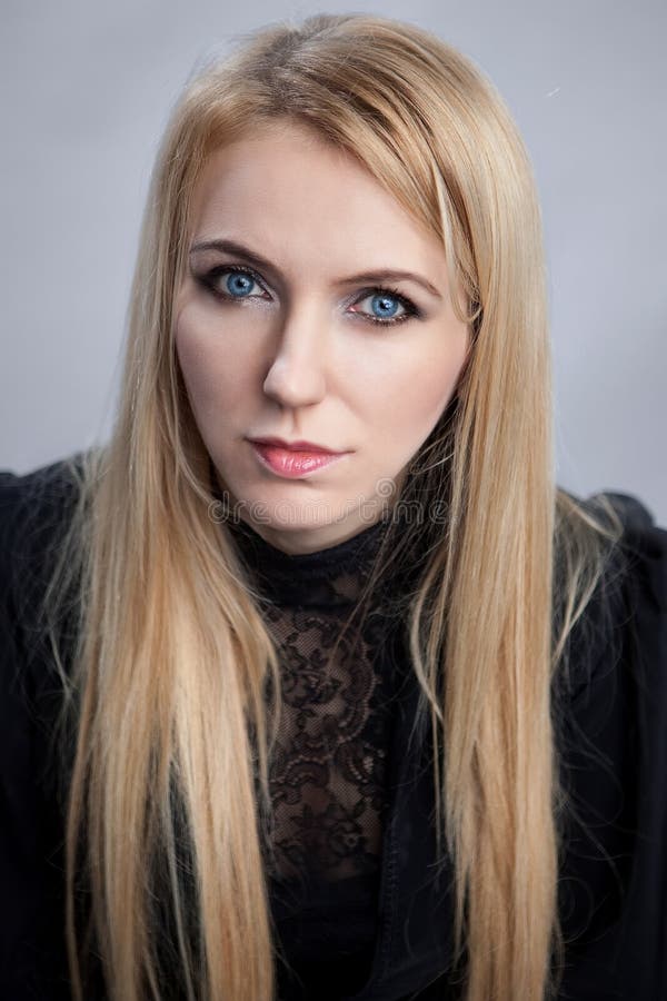 Woman in black lace stock photo. Image of blond, pretty - 29303840