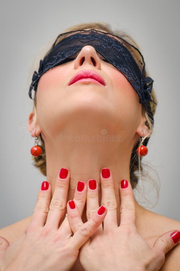 Woman with black lace mask stock image. Image of lady - 23004163