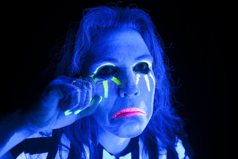 Woman black light cry stock image. Image of gothic, demon - 38116241
