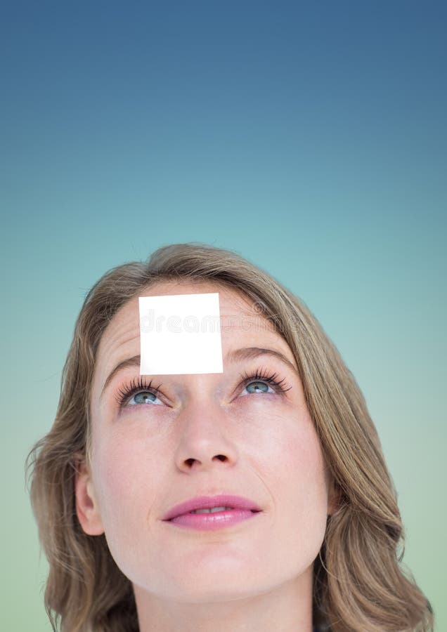 116 Happy Woman Sticky Note Forehead Stock Photos - Free & Royalty-Free ...