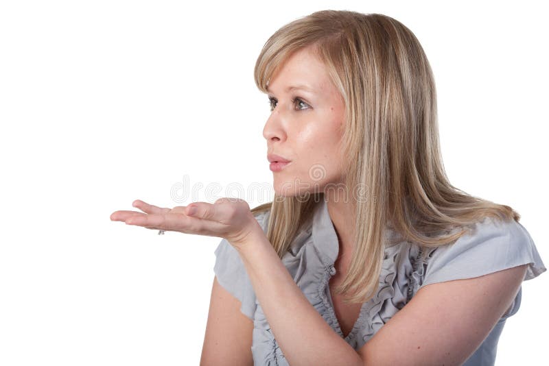 Woman blosing a kiss stock photo. Image of beautiful - 15416402