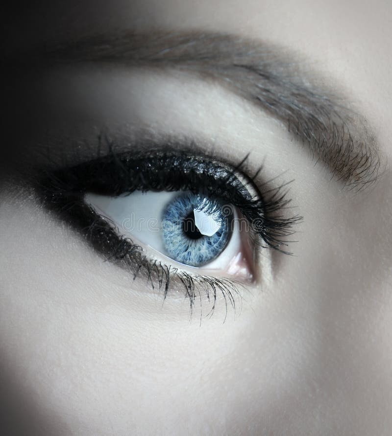 Blue eye stock photo. Image of makeup, beauty, closeup - 6551668