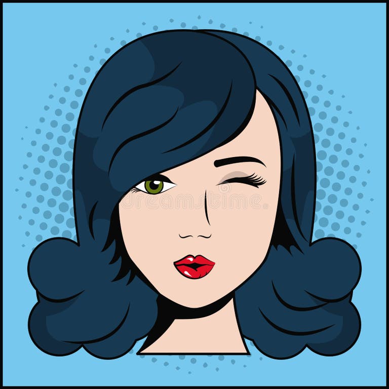 Pop Art Woman Wink Stock Illustrations 88 Pop Art Woman Wink Stock