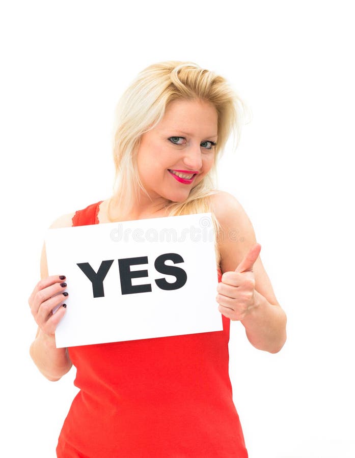 Positive Man Showing Thumbs Up with Sign Yes Stock Photo - Image of ...